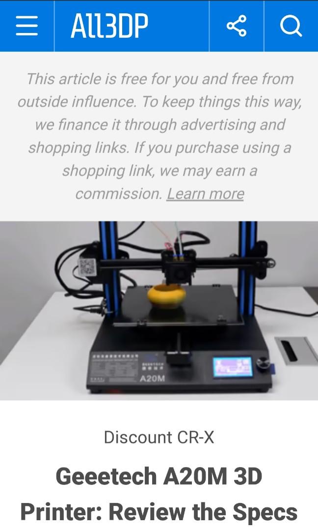 Geetech 3d printer, Computers & Tech, Printers, Scanners & Copiers on Carousell