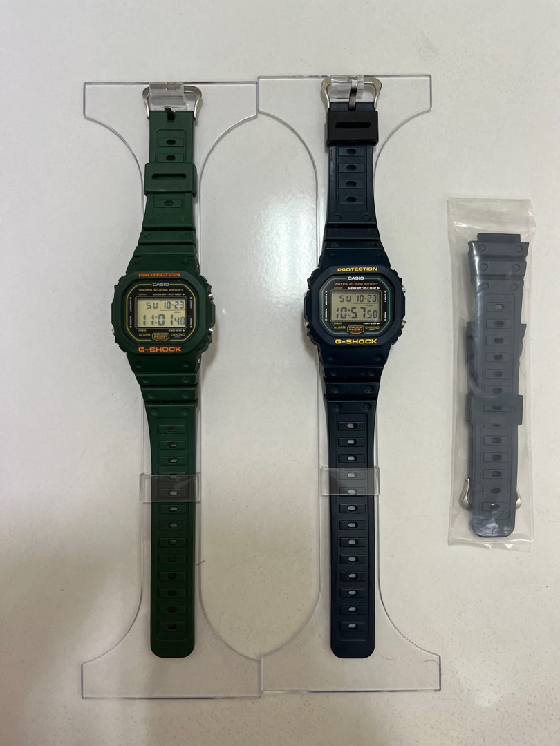 G-Shock 1991 DW-5600 Blue and Green Speed DW-5600B-2V DW-5600B-3V DW ...