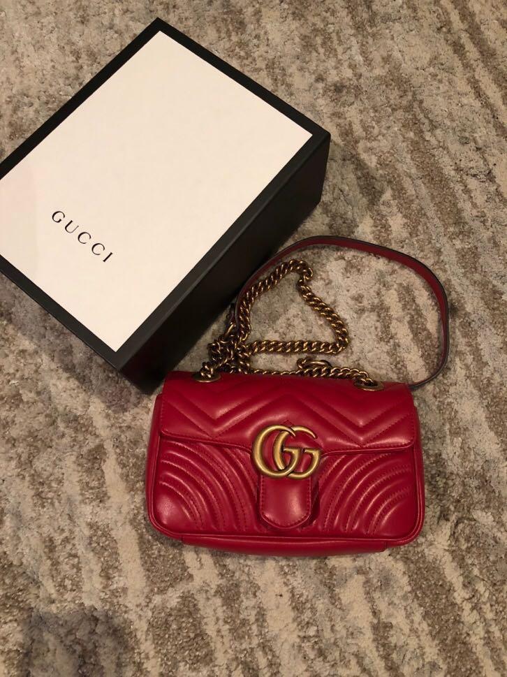 Gucci GG Marmont Small Matelasse Shoulder Bag, Luxury, Bags & Wallets ...