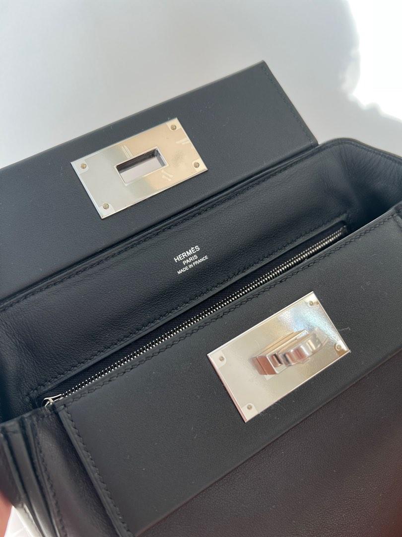 全新Hermes Mini 2424 金剛色 黑銀扣 Noir, 名牌, 手袋及銀包 - Carousell
