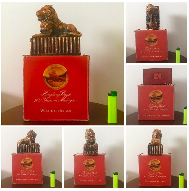 HSBC LION coin box/ piggy bank/ tabung/ money bank - 100 yrs (1884-1998 ...