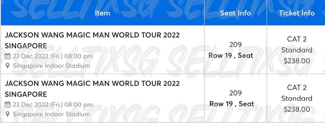 JACKSON WANG MAGIC MAN WORLD TOUR in Singapore ticket, Tickets ...