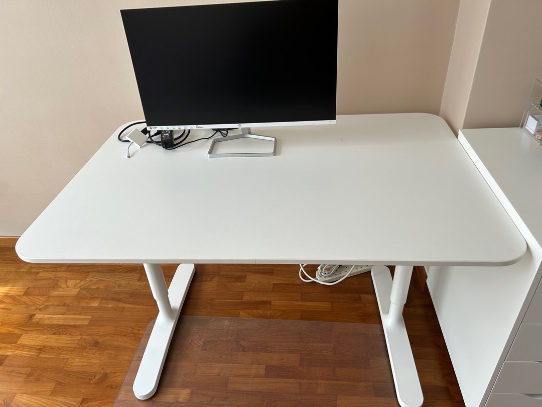 IKEA BEKANT White Table, Furniture & Home Living, Furniture, Tables ...