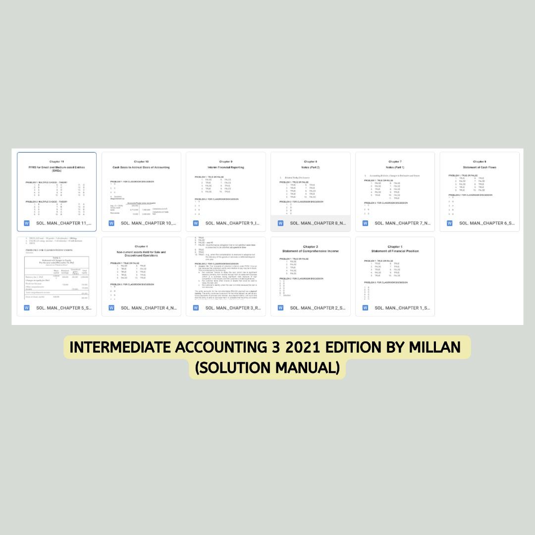 INTERMEDIATE ACCOUNTING 3 2021 EDITION BY ZEUS MILLAN (SOLMAN), Hobbies ... INTERMEDIATE ACCOUNTING 3 2021 EDITION BY ZEUS MILLAN (SOLMAN), Hobbies ...