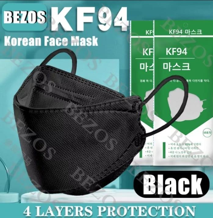 KF94 Mask 10 pcs per package Black, White, Health & Nutrition, Face ...