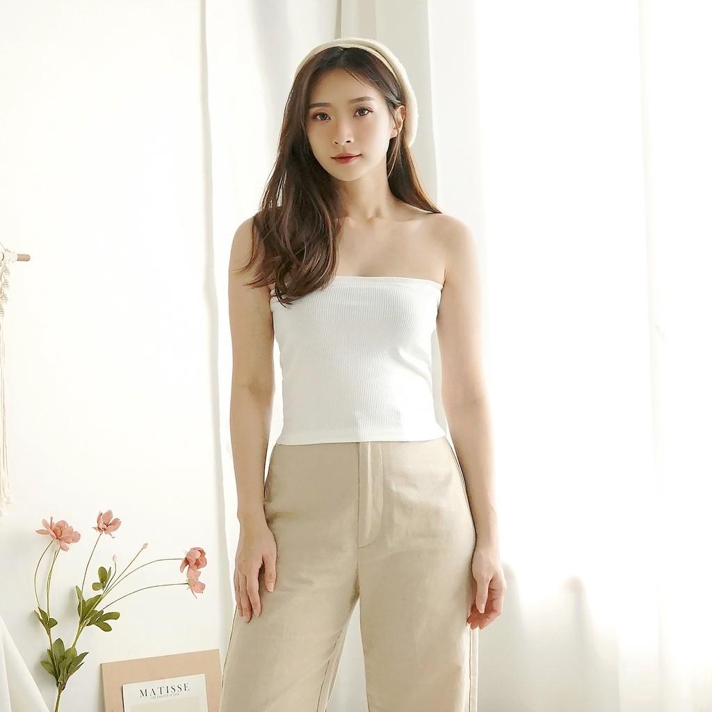Korean kemben knit crop basic kemben wanita 234, Fesyen Wanita, Pakaian ...