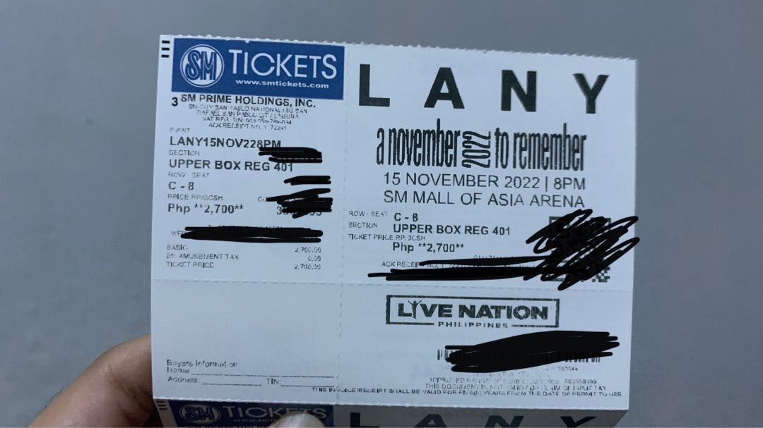 LANY TICKET, Tickets & Vouchers, Event Tickets on Carousell