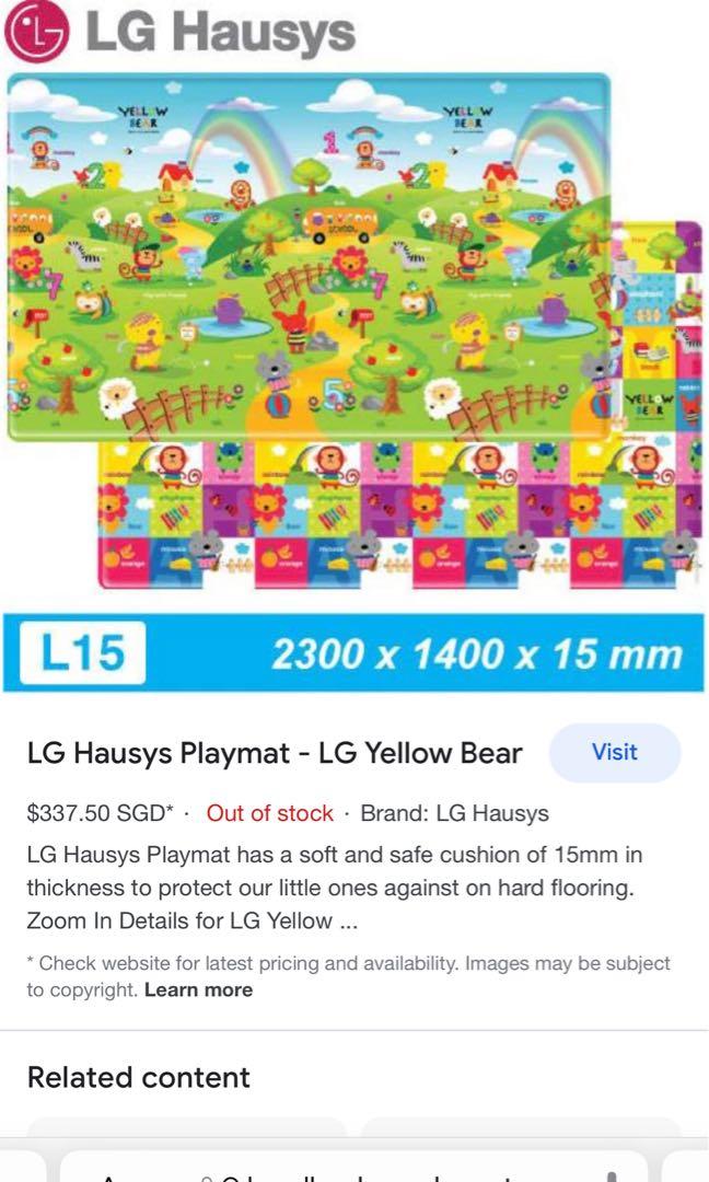 LG Hausys Prime Play mat - Yellow Bear, Babies & Kids, Infant Playtime ...