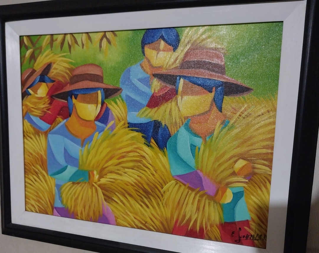 Local Painting oil harvest farmers Filipino, Hobbies & Toys, Stationary ...