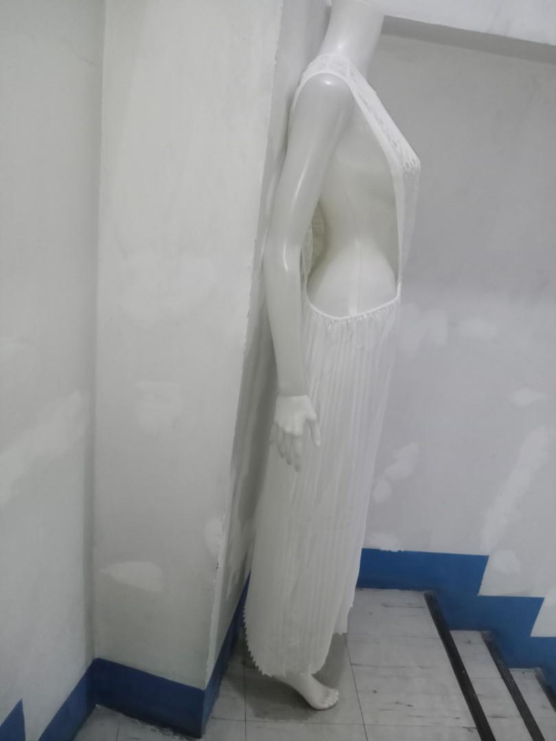 Lovey Open Side Electric Pleated Long dress, Women's Fashion, Dresses ...