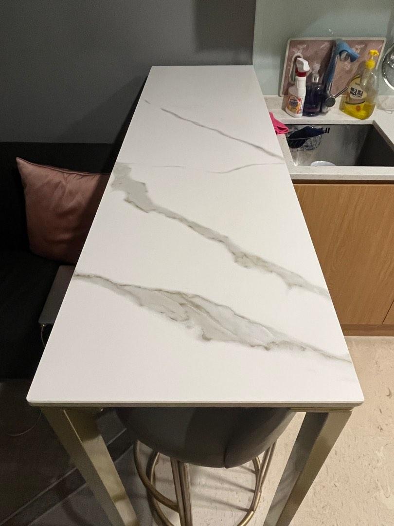 Mabel style bar table with golden frame, Furniture & Home Living ...