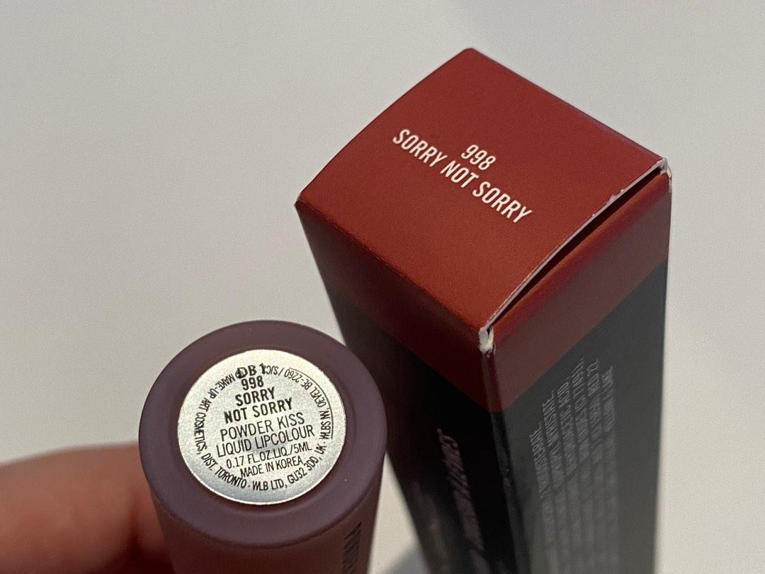 Mac Powder Kiss Liquid Lipstick in Sorry Not Sorry, Beauty & Personal ...