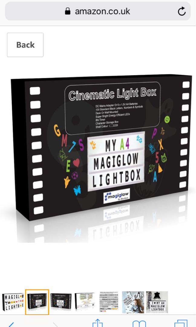 MagiGlow A4 Cinema Light Box: Enhanced Cinematic Letter Box with 110 ...