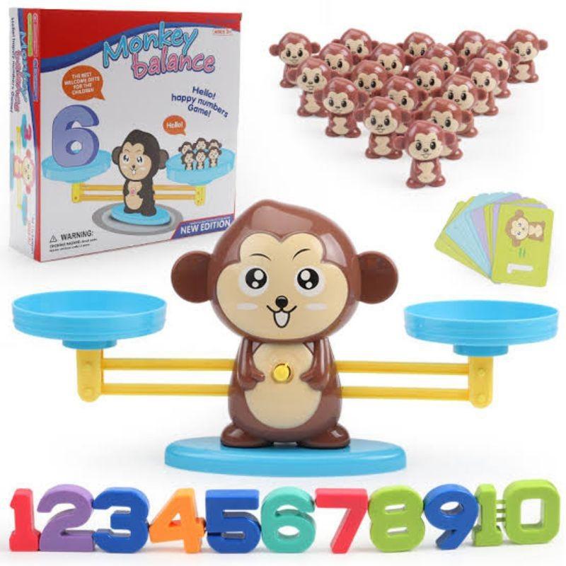 Mainan edukasi matematika timbangan anak Mainan Monkey Balance Math Toy ...