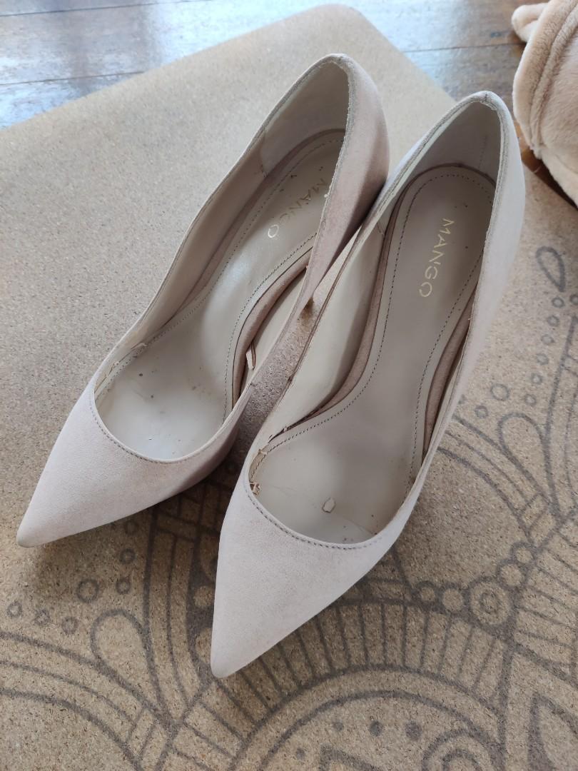 Mango Beige Nude Tan Heels, Women's Fashion, Footwear, Heels on Carousell