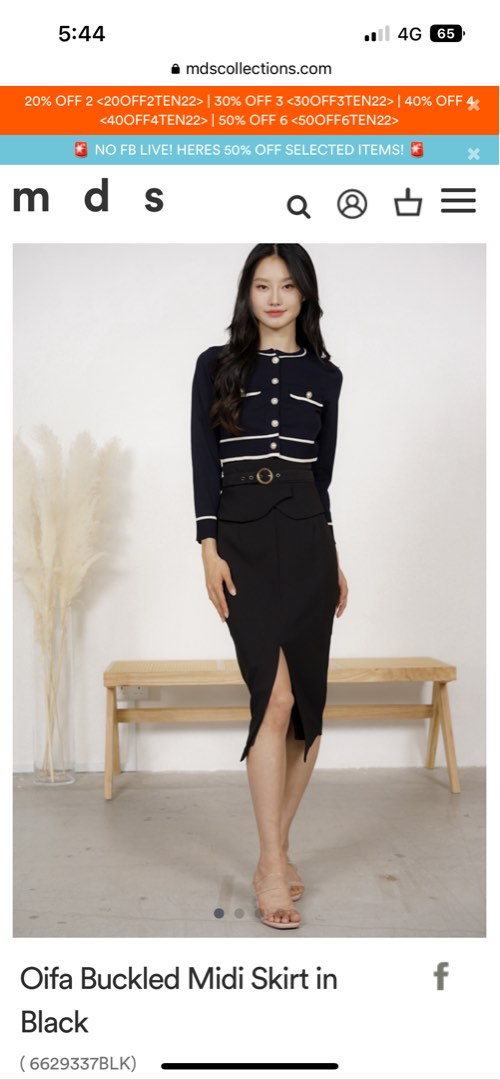 MDS Oifa Buckled Midi Skirt in Black, Women's Fashion, Bottoms, Skirts on Carousell