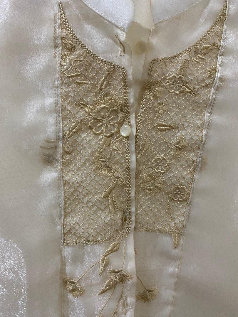 Mich Viray Butterfly sleeves barong top, Women's Fashion, Dresses ...