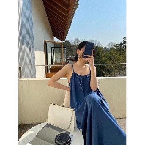 Minimalist blue maxi dress, Women's Fashion, Dresses & Sets, Dresses on ...