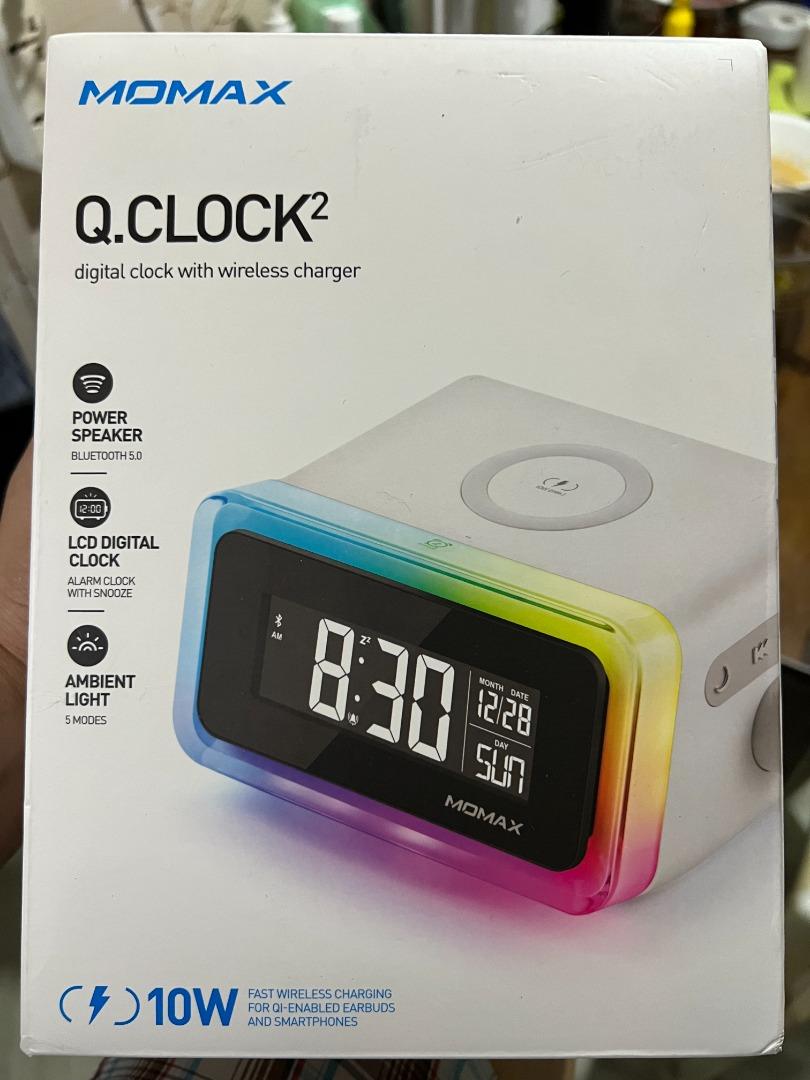 Momax Q.Clock 2 LED Qi Wireless Charger, Speaker and Alarm Clock, Audio, Other Audio Equipment ...