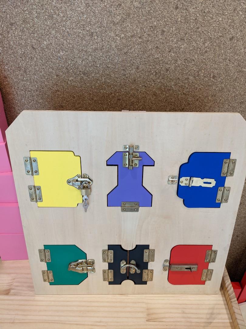 Montessori Latch & Lock board, Babies & Kids, Infant Playtime on Carousell