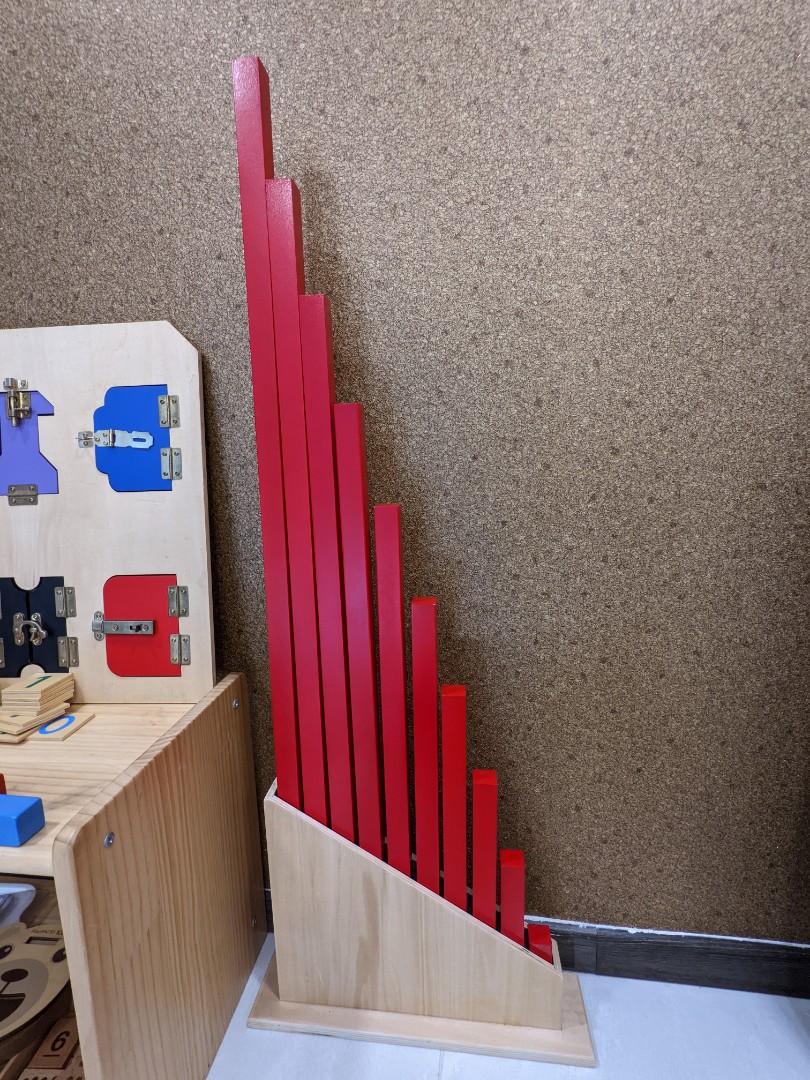 Montessori Red Long Rod with Stand, Hobbies & Toys, Toys & Games on ...