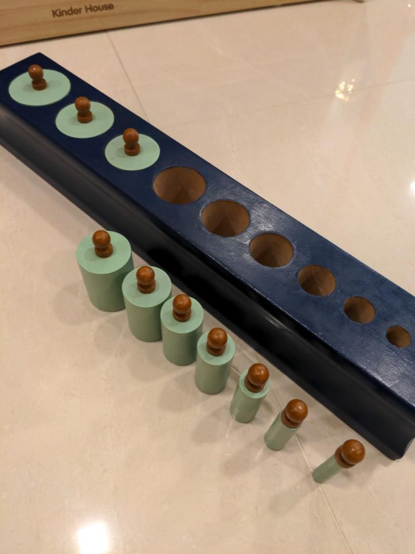 Montessori Sensorial Knobbed Cylinder, Hobbies & Toys, Toys & Games on ...