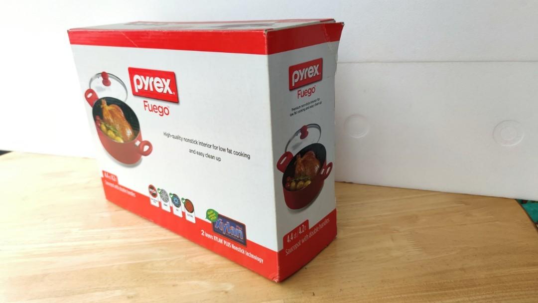 (New+ Box) Pyrex Fuego Saucepot + Lid 4.2l, TV & Home Appliances ...