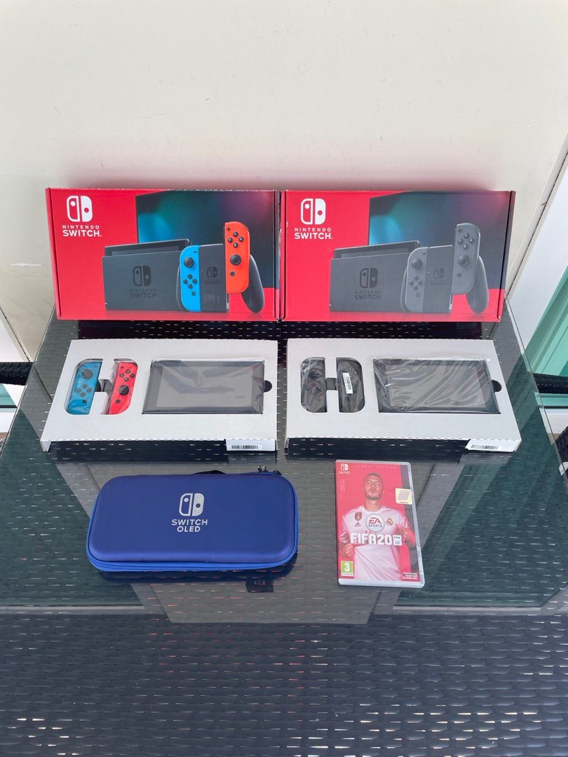 Nintendo Switch Gen 2 Console Grey/Neon + Free Game, Video Gaming ...