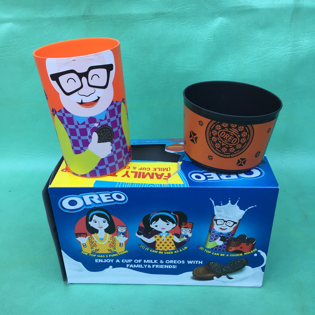 (Orange) OREO FAMILY TUMBLER Collectible (Milk Cup & Cookie Holder ...