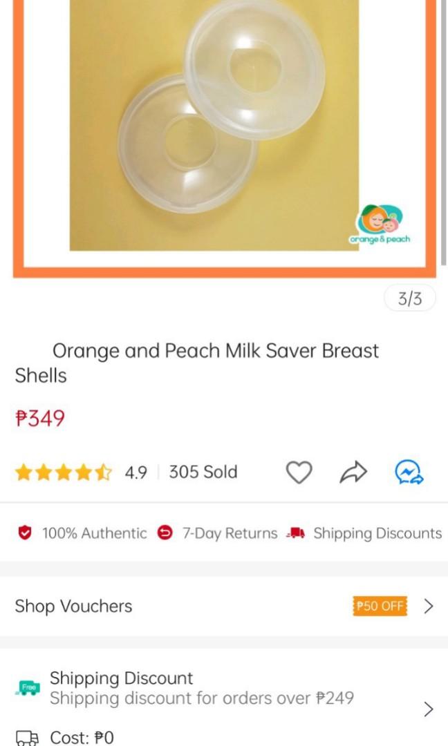 Orange and Peach Breast Shells, Babies & Kids, Maternity Care on Carousell