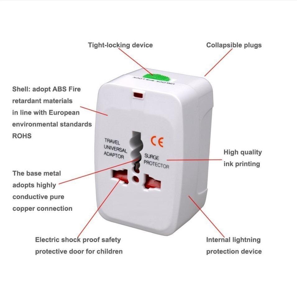 Power Socket Adapter Universal Travel Dual USB Adapter Plug Socket ...