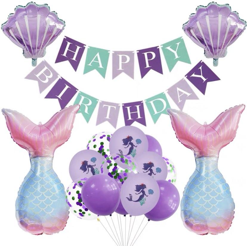 (Ready Stock)Mermaid Theme Birthday Decor Set, Hobbies & Toys ...