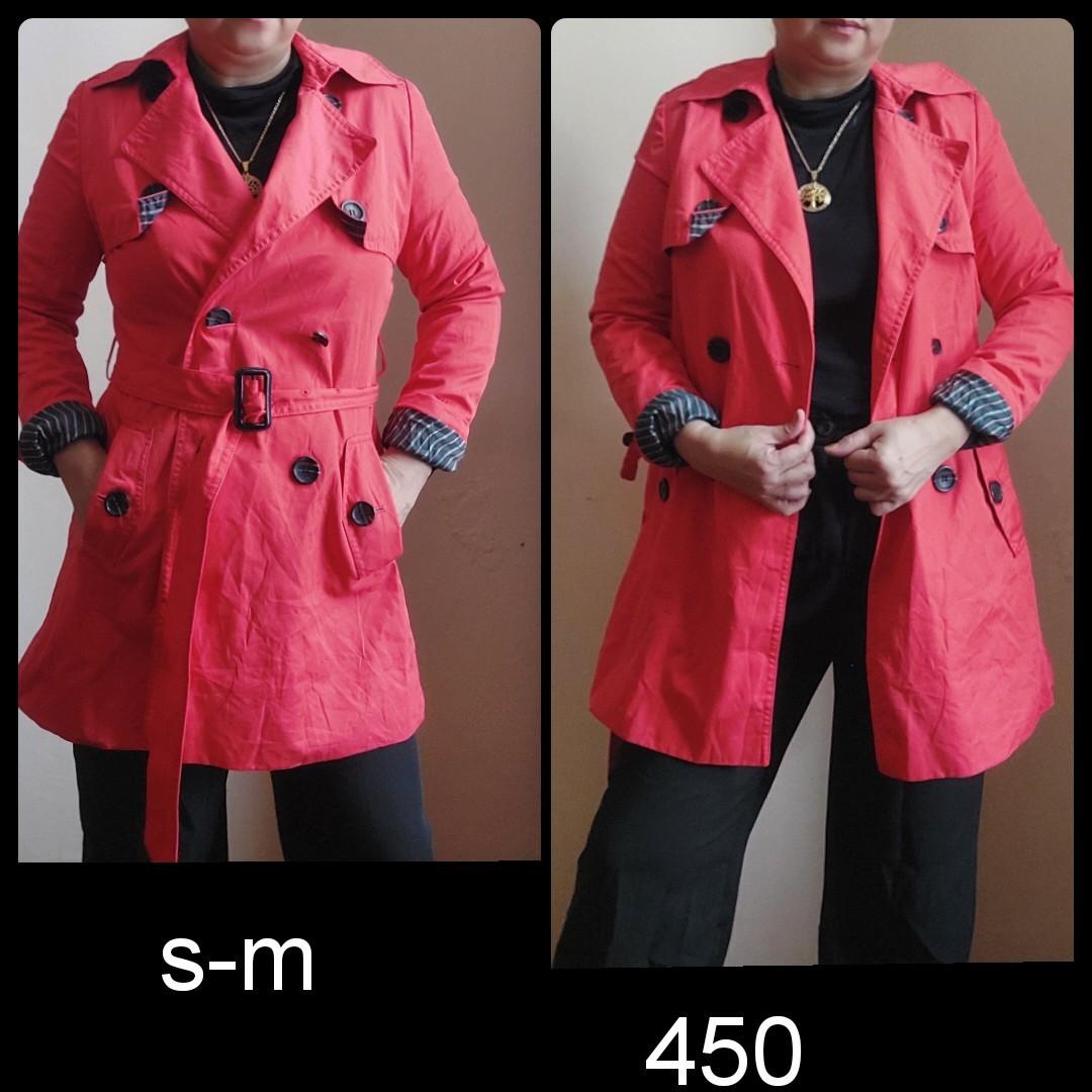 Red orange trenchcoat, Women's Fashion, Coats, Jackets and Outerwear on ...