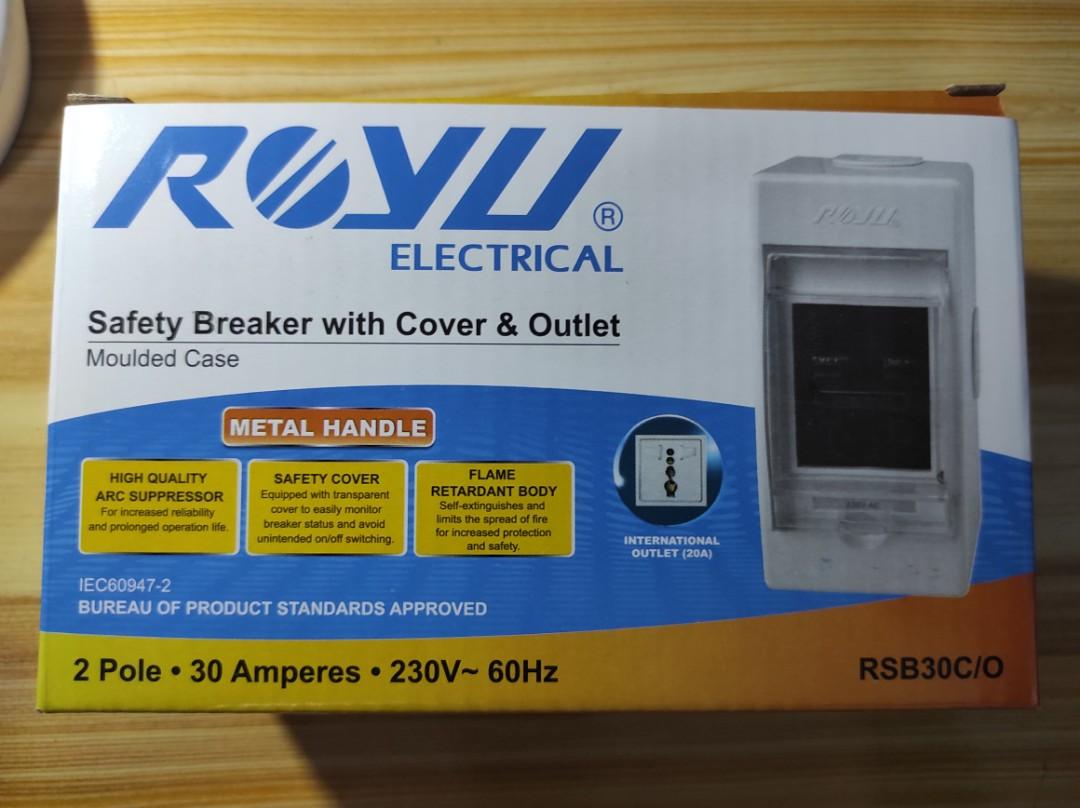 Royu Breaker with Cover and Outlet, TV & Home Appliances, Electrical ...