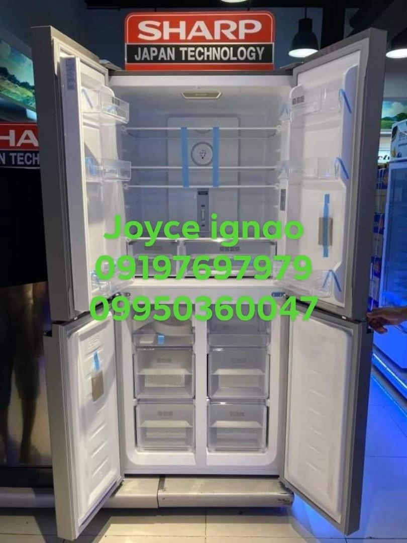 sharp refrigerator 16.7cuft no frost french door inverter black glass 1 ...