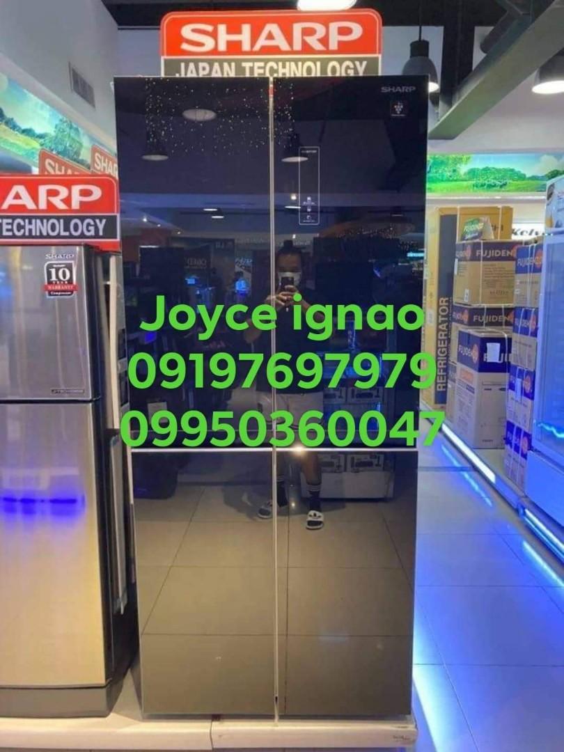 sharp refrigerator 16.7cuft no frost french door inverter black glass 1 ...