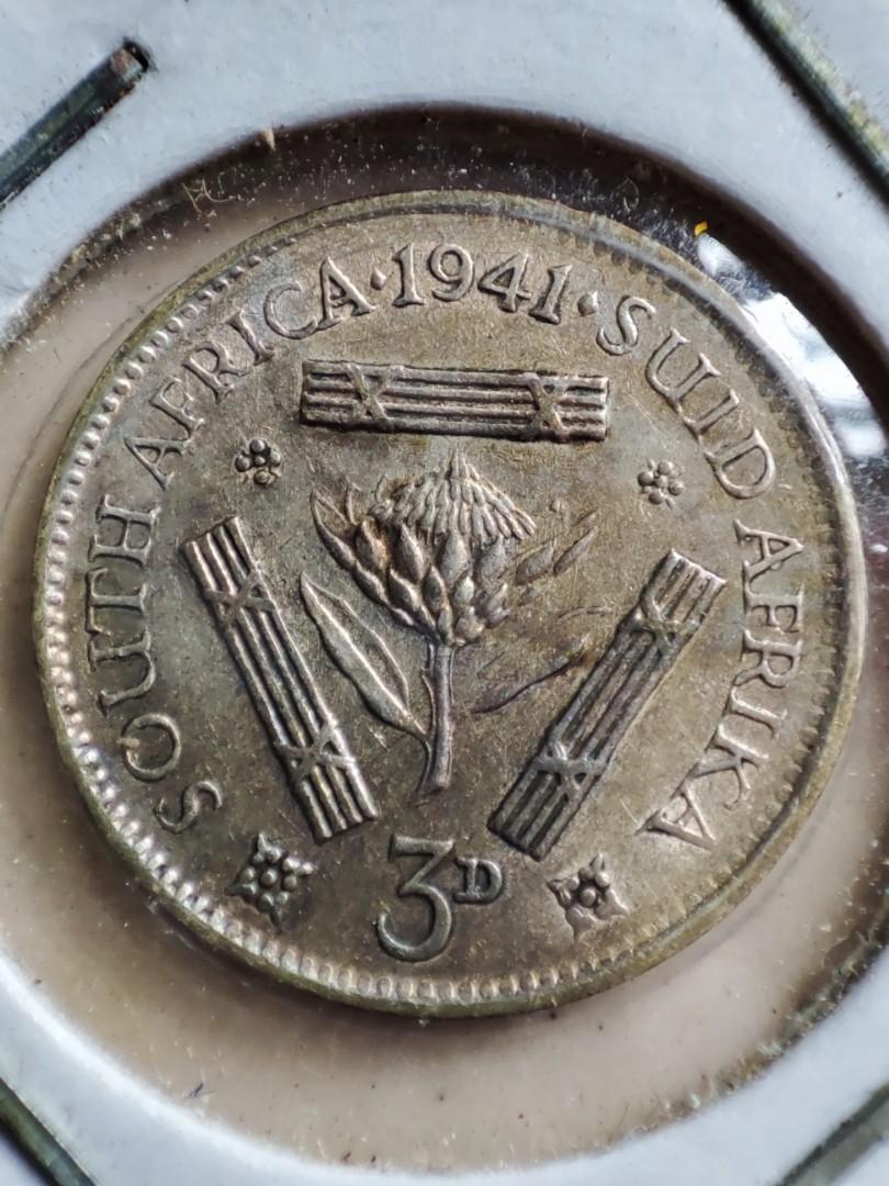 South Africa 3 Pence Silver Coin, Hobbies & Toys, Memorabilia ...