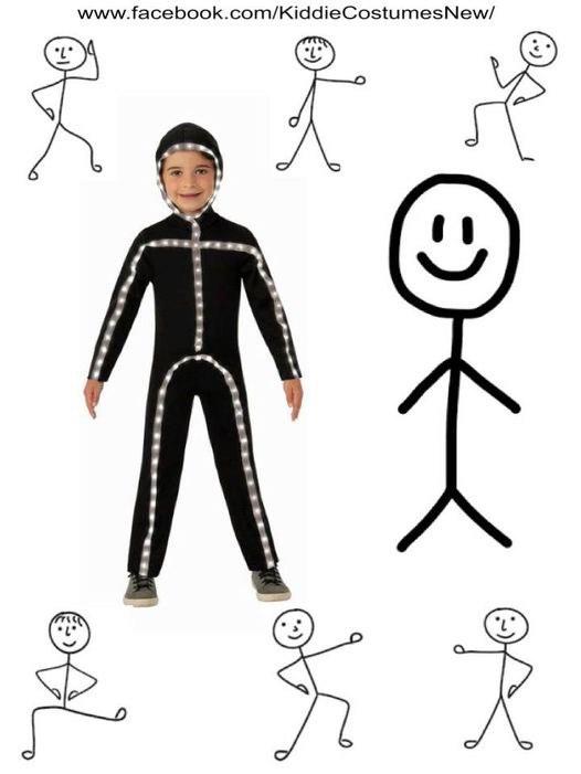 Stickman Costume (3-4yo), Babies & Kids, Babies & Kids Fashion on Carousell