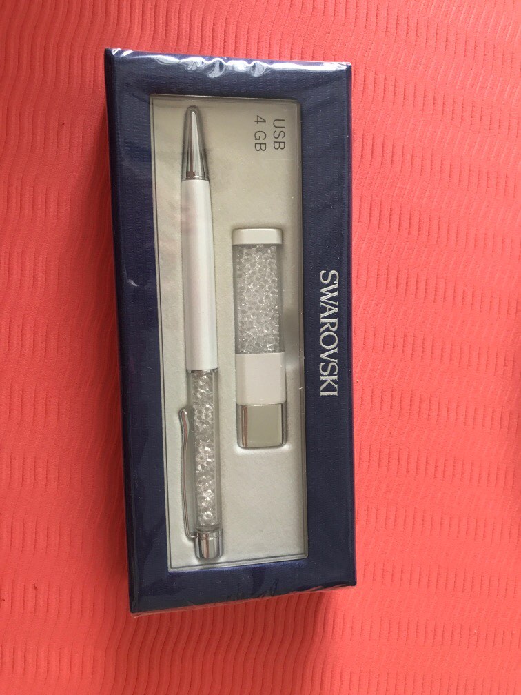 Swarovski USB and Ballpt Pen, Luxury, Accessories on Carousell