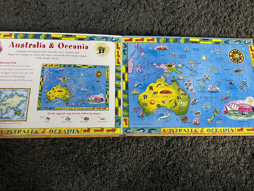 The Seven Continents of the World jigsaw book, Hobbies & Toys, Books ...