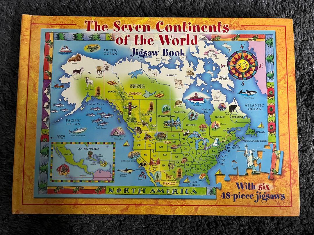 The Seven Continents of the World jigsaw book, Hobbies & Toys, Books ...