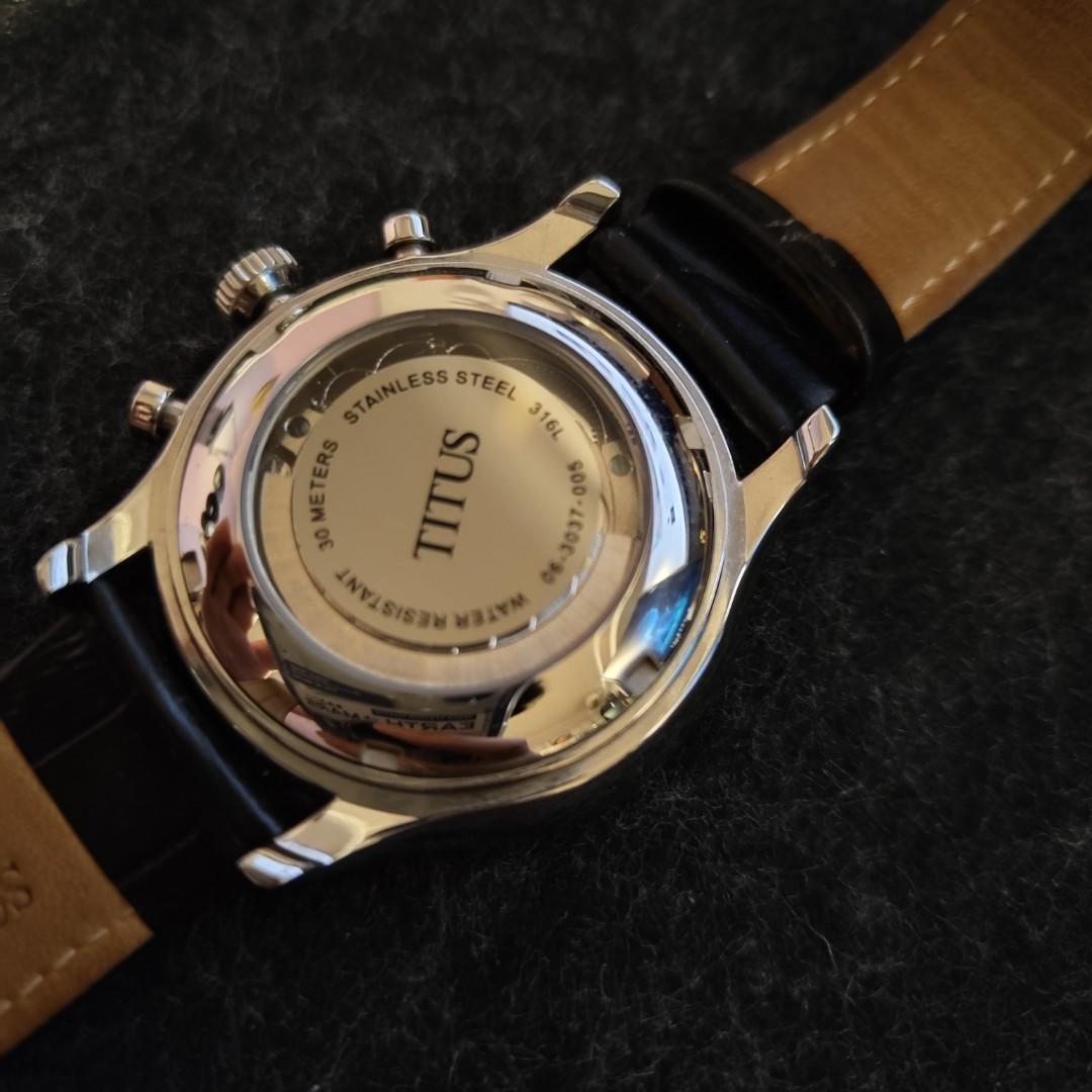 Titus 38mm Automatic Sapphire Watch in Black, Men's Fashion, Watches ...