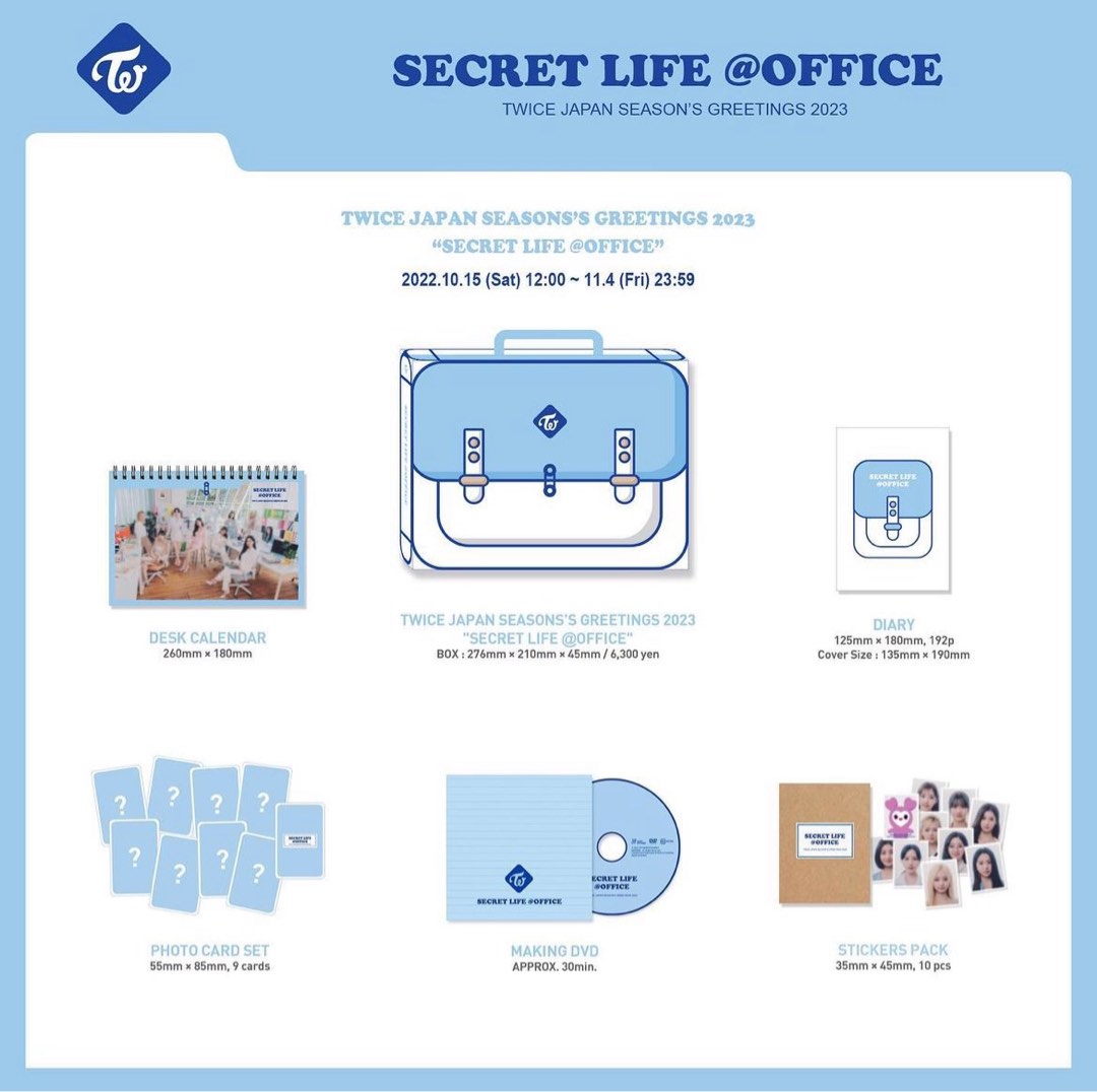TWICE 2023 Japan Season Greetings Secret Life @Office Official Goods ...