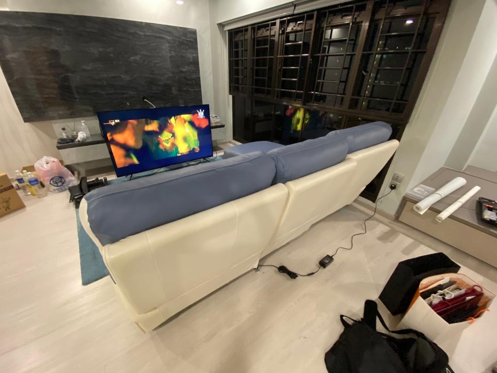 Used Half leather electric Reclining sofa, Furniture & Home Living ...