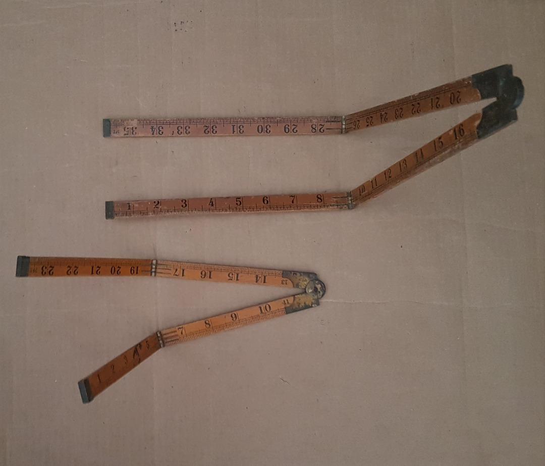 Vintage Foldable Ruler, Rare Measuring Device, Oriental Wooden Designer ...