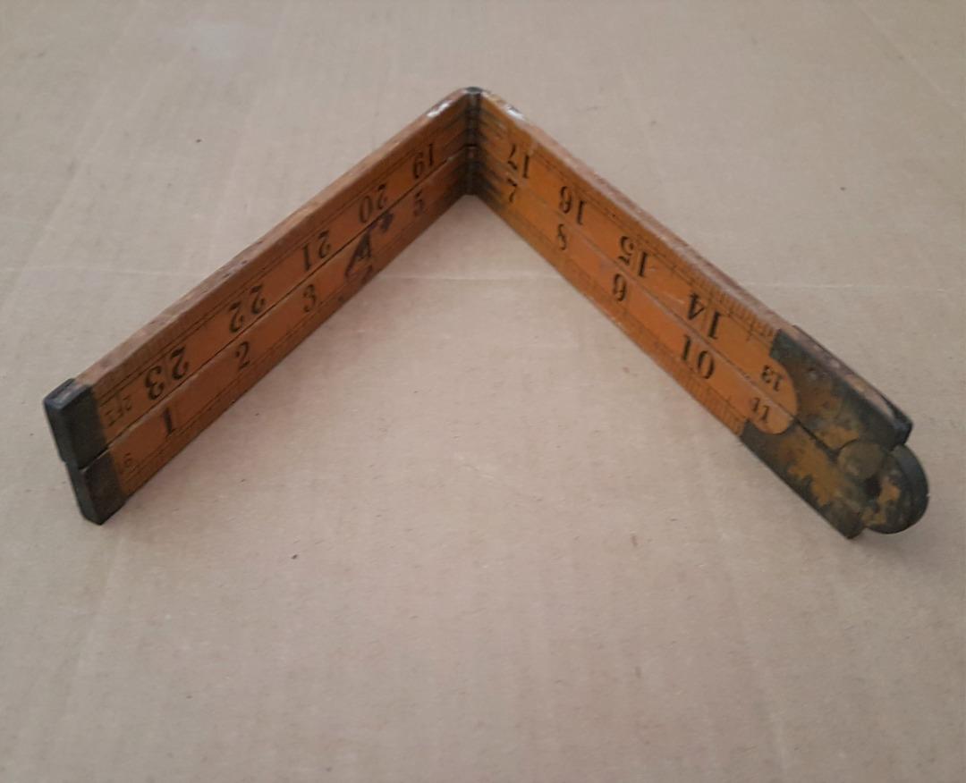 Vintage Foldable Ruler, Rare Measuring Device, Oriental Wooden Designer ...