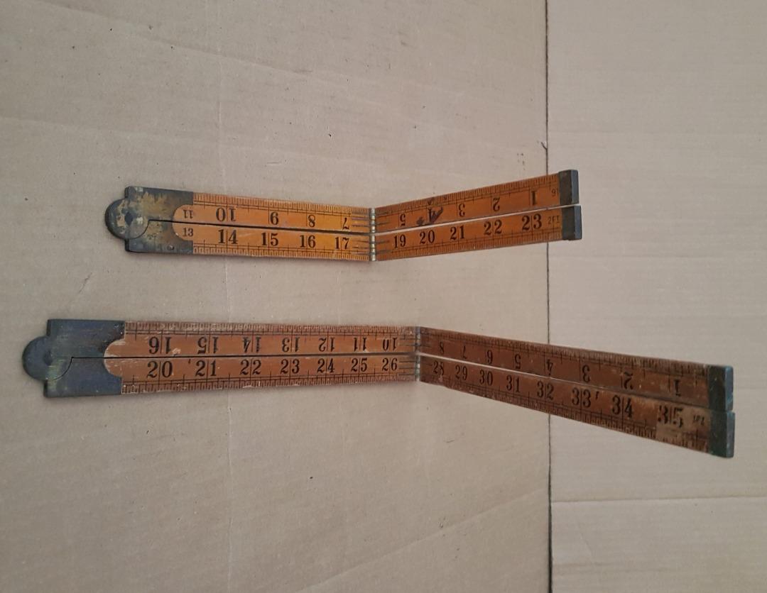 Vintage Foldable Ruler, Rare Measuring Device, Oriental Wooden Designer ...