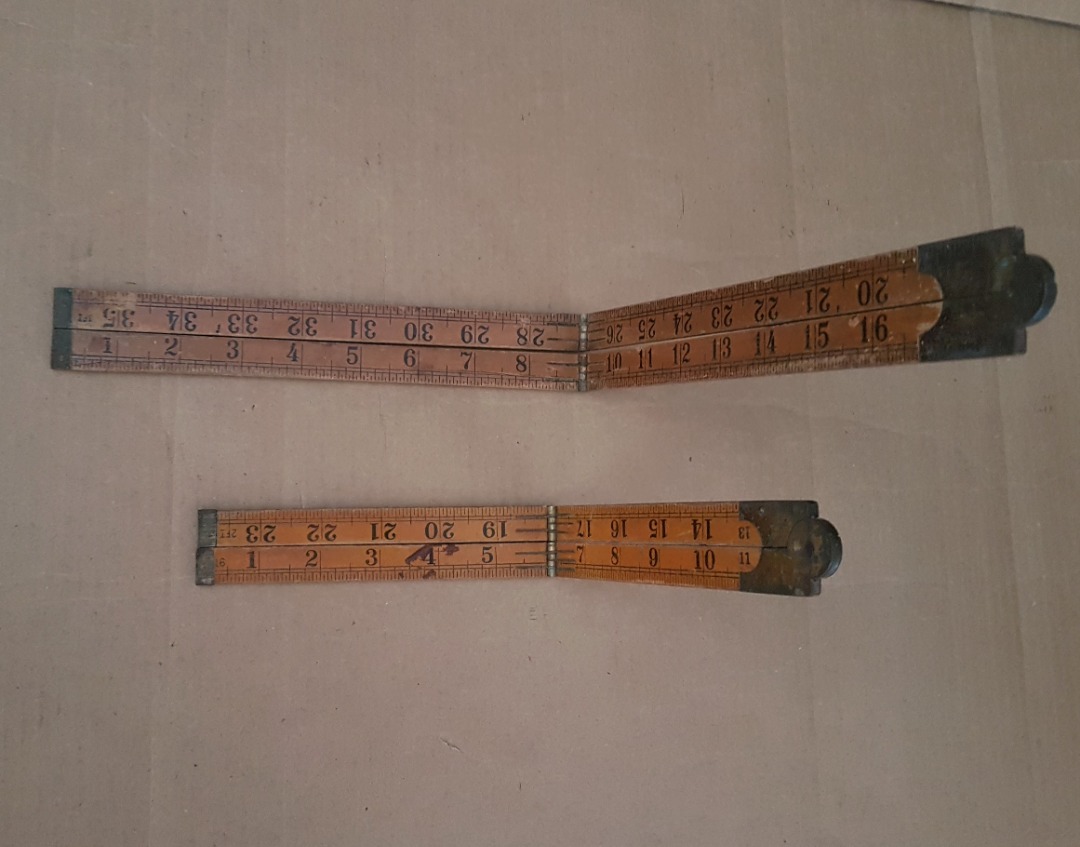 Vintage Foldable Ruler, Rare Measuring Device, Oriental Wooden Designer ...
