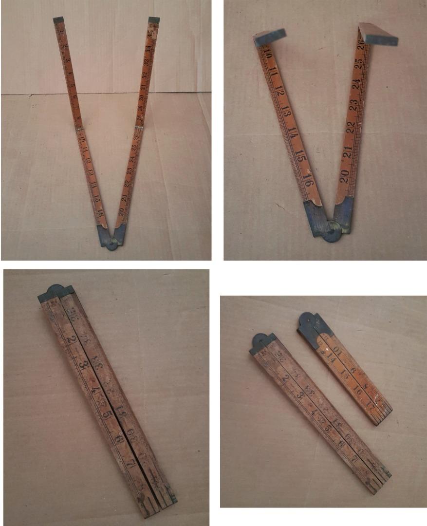 Vintage Foldable Ruler, Rare Measuring Device, Oriental Wooden Designer ...