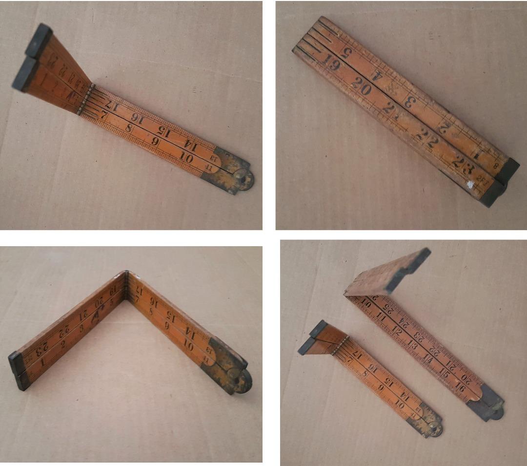 Vintage Foldable Ruler, Rare Measuring Device, Oriental Wooden Designer ...